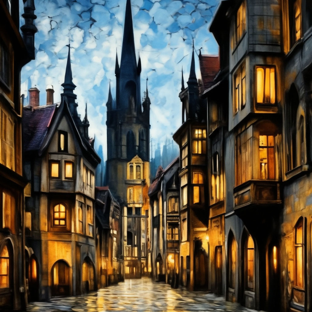 "Gothic: the old town in the Gothic style in which people lived and now ...