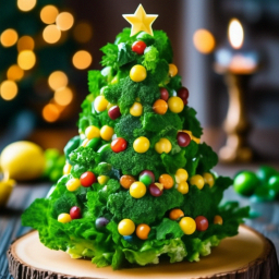 «An edible Christmas tree made of dill greens, lettuce leaves,basil ...