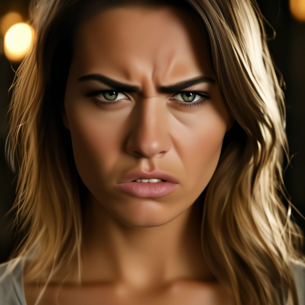 "Disgust, disgust, contempt, fu-fu-fuuu, eyebrows furrowed, corners of ...