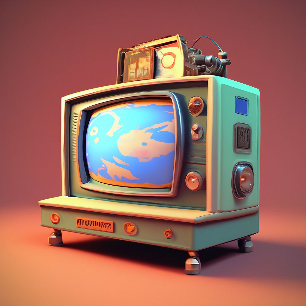 "Old TV, 1956, time travel, 128k" — image created in Shedevrum