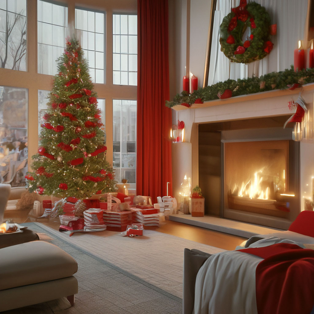 "Realistic Christmas tree at home by …" — image created in Shedevrum