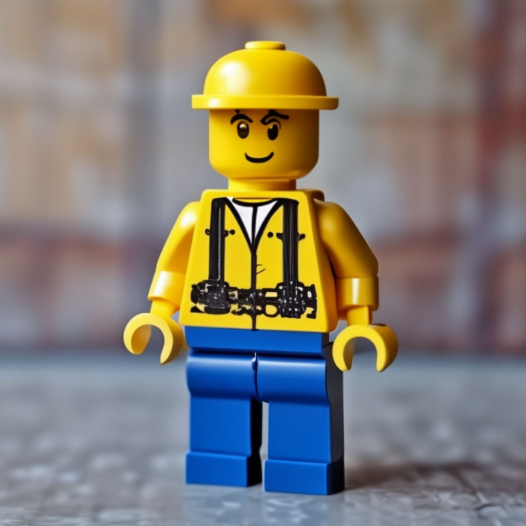 "Classic lego man" — image created in Shedevrum