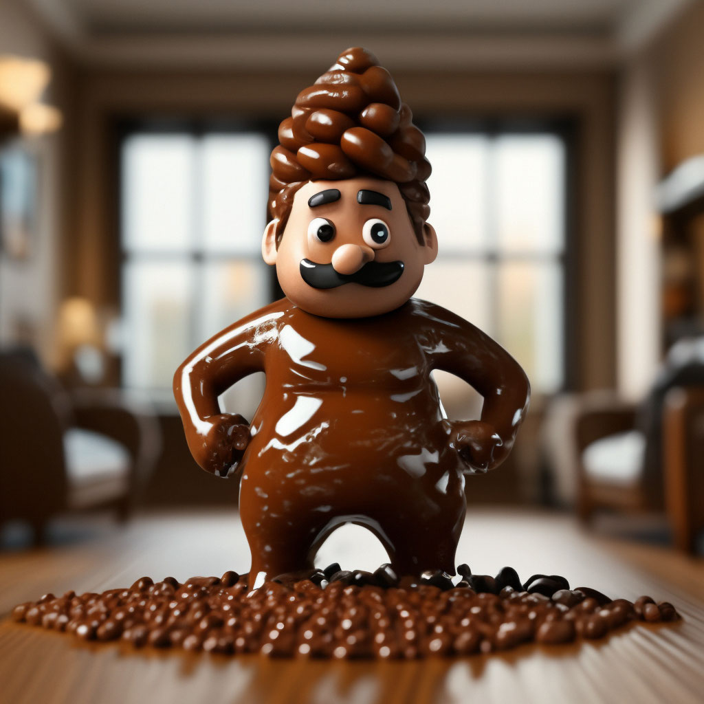 "The poop man" — image created in Shedevrum