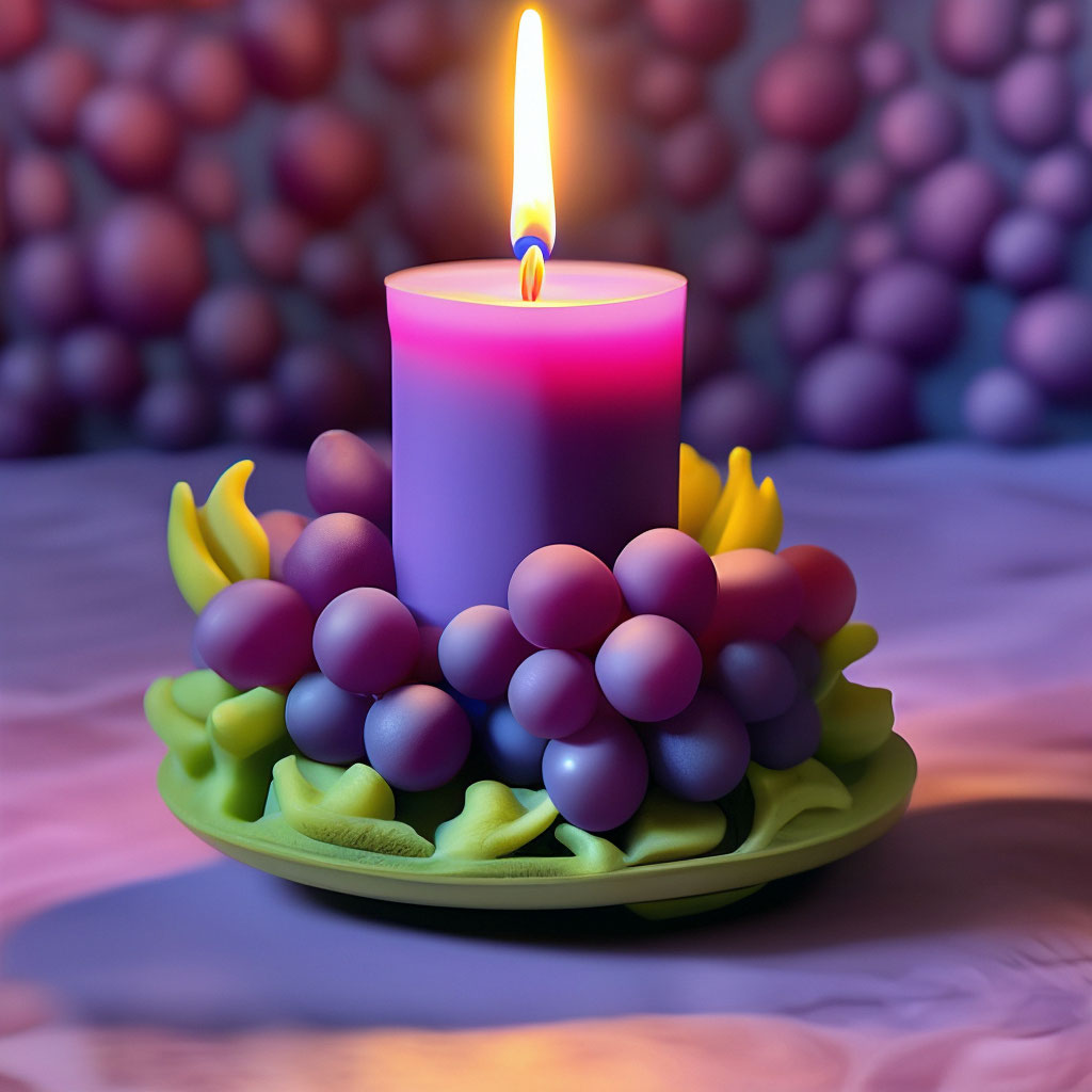 "Grape candle" — image created in Shedevrum