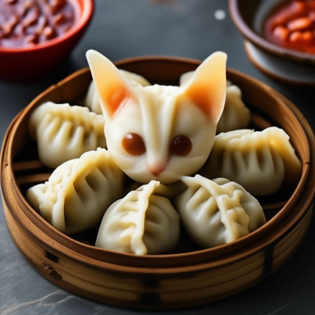 "Dragon cat dumplings cheese Buzuluk …" — image created in Shedevrum