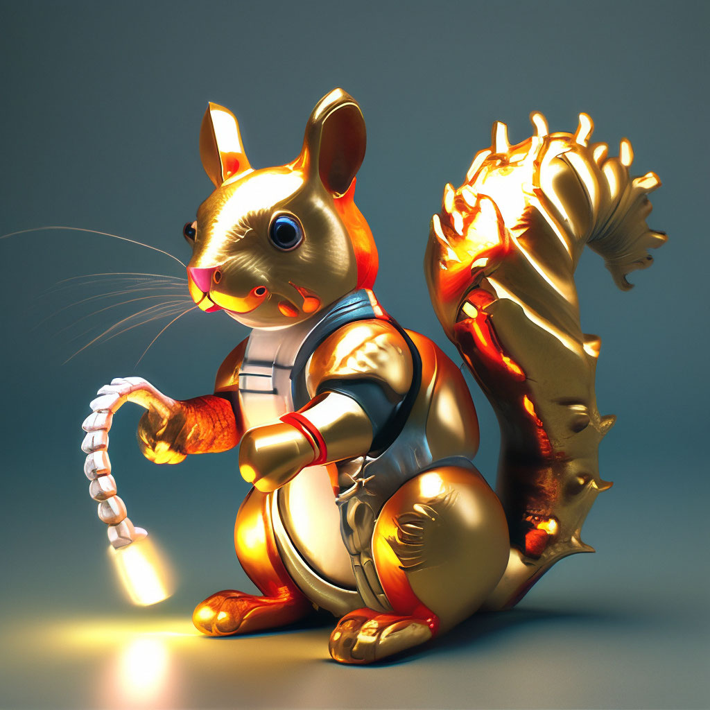 "Electric squirrel" — image created in Shedevrum