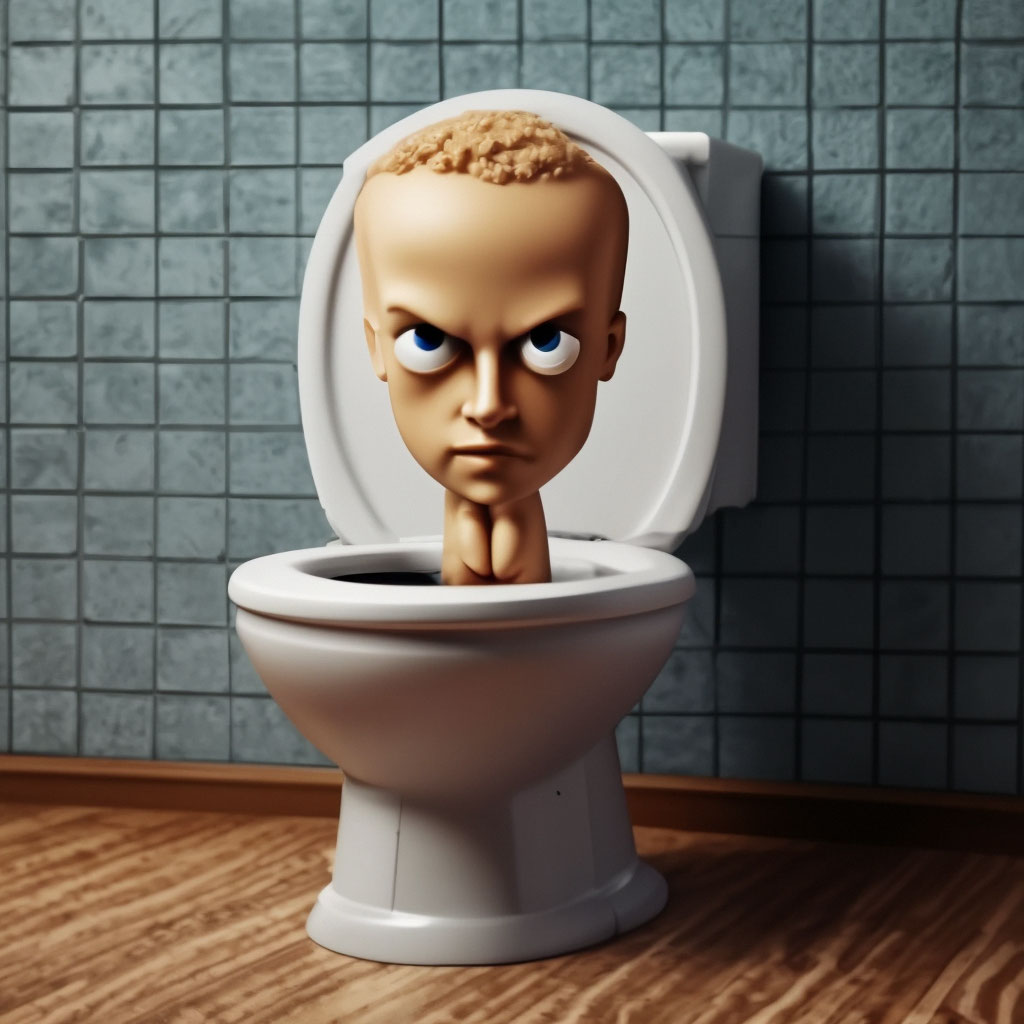 "Toilet with a head" — image created in Shedevrum