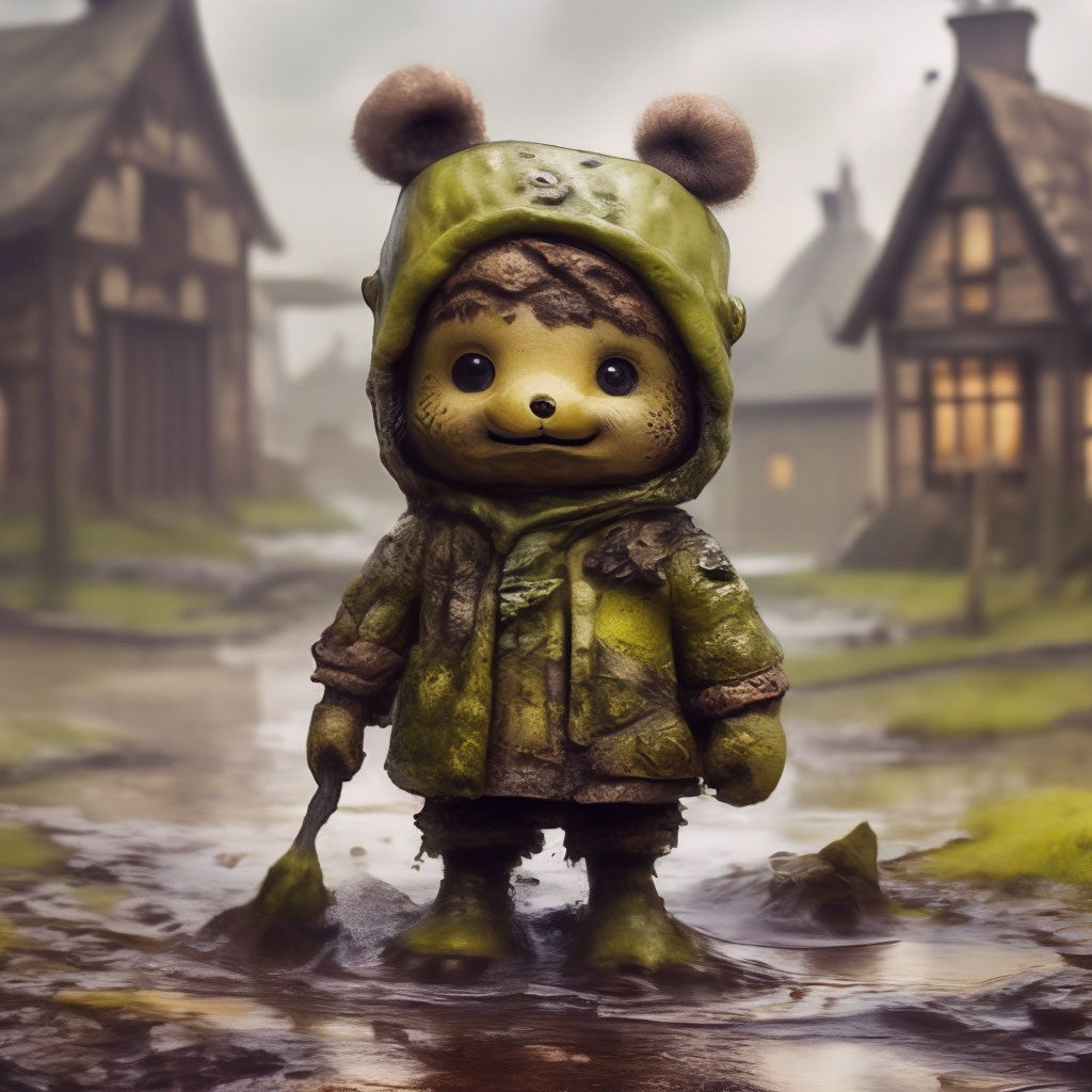 "Muddy character" — image created in Shedevrum