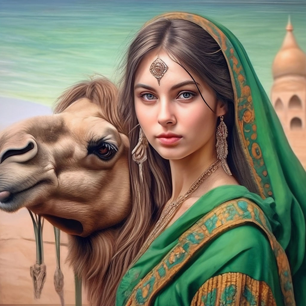 "💛 ️🌹💛 ️🌹🔥 A beautiful Russian girl in oriental clothes is riding a ...