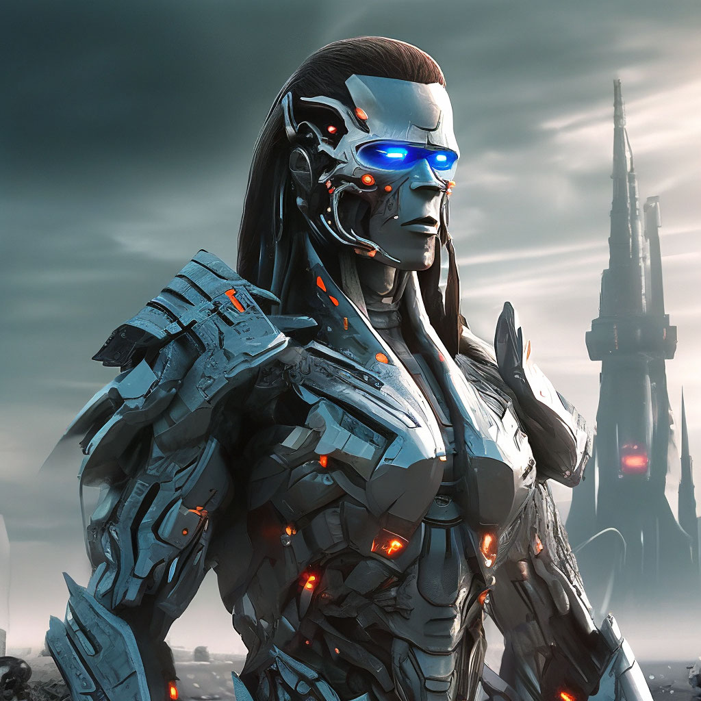 "Cyborg five fingers terminator Russia…" — image created in Shedevrum