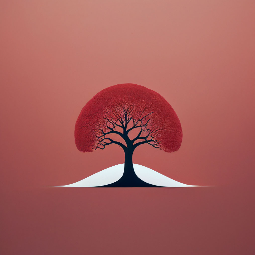 "Minimalism tree" — image created in Shedevrum