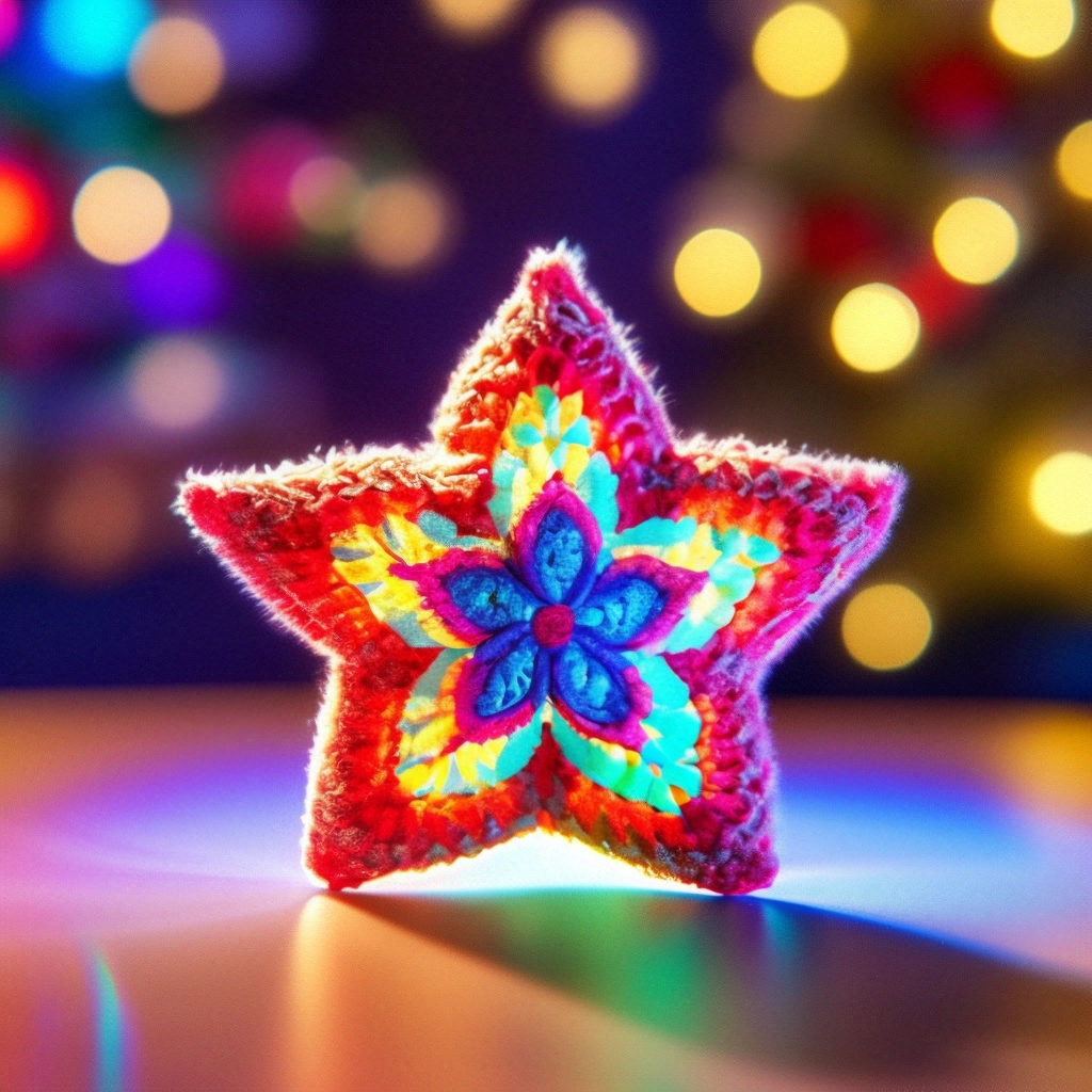 "A five-pointed star with ruby, gold-edged peaks In a halo of bright ...