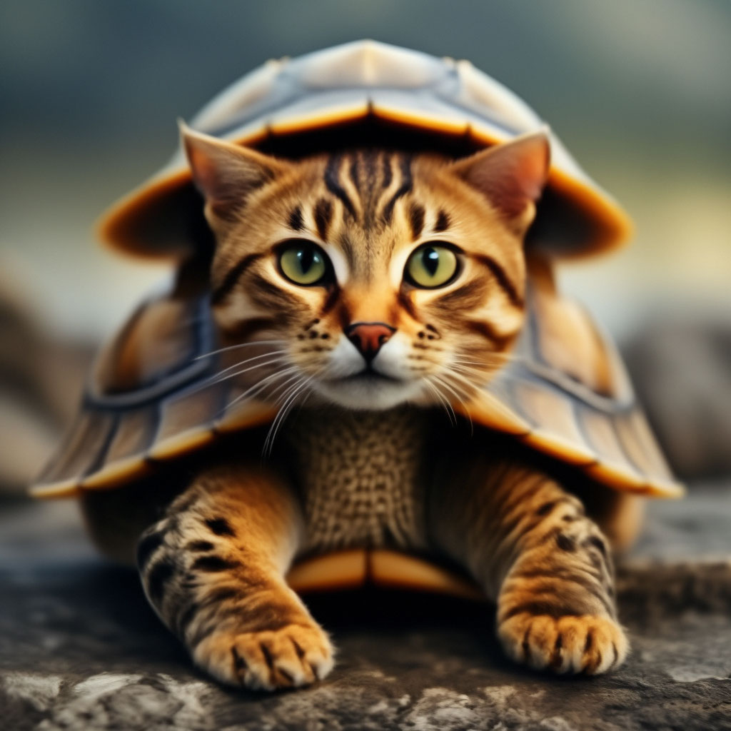 "Turtle cat" — image created in Shedevrum