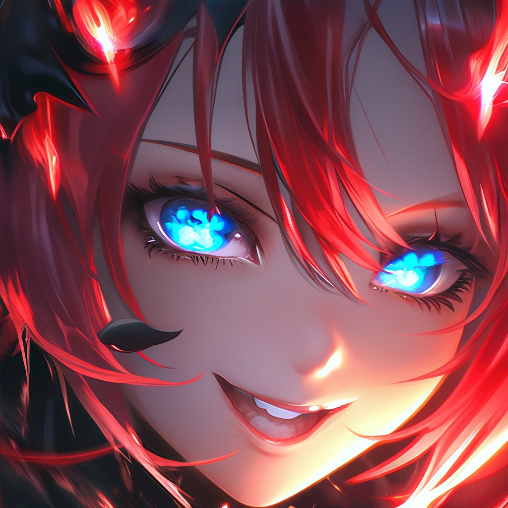 "Demon, anime art, high detail, …" — image created in Shedevrum