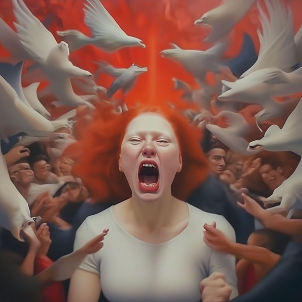 "The aesthetics of anger" — image created in Shedevrum