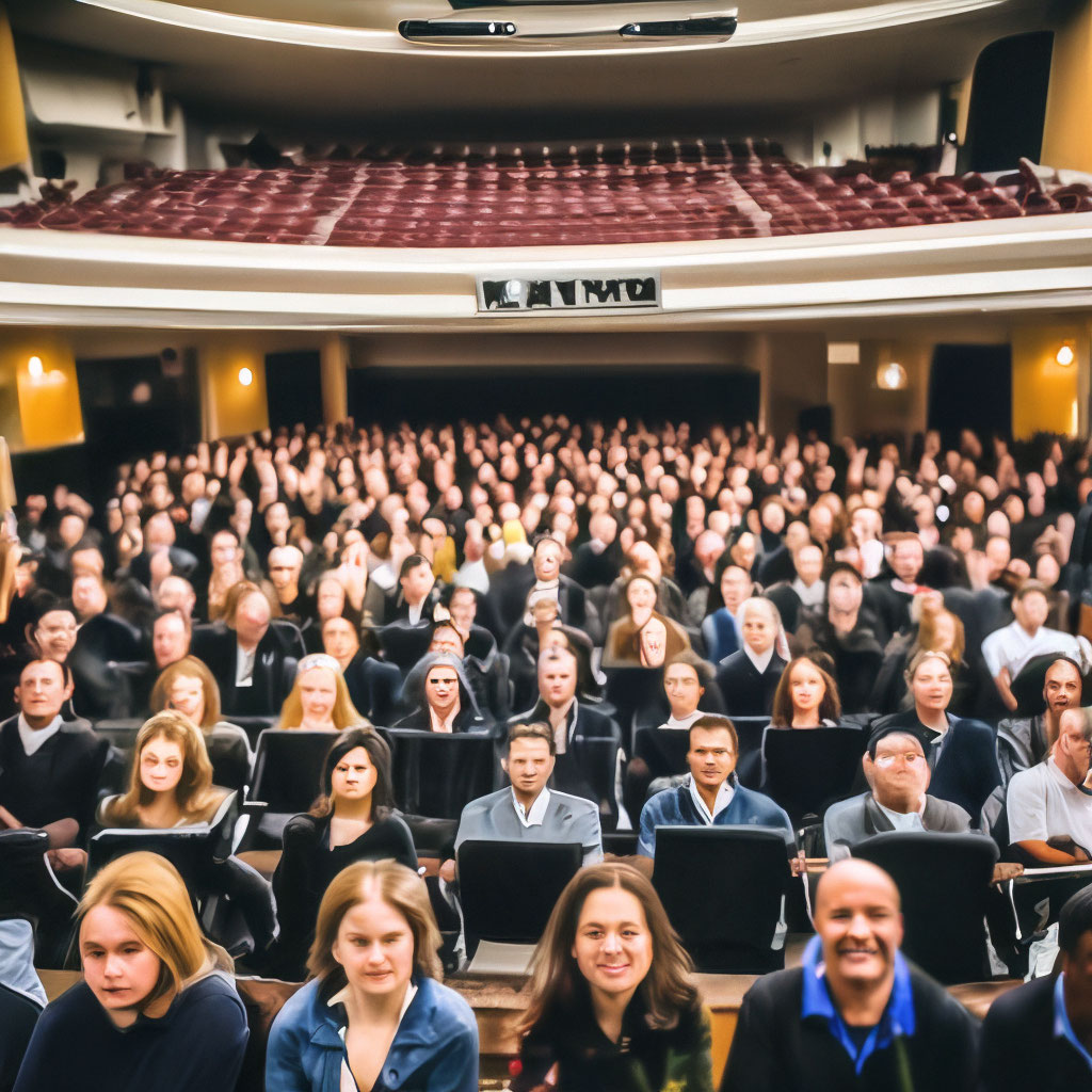 "View from the side of the stage, a …" — image created in Shedevrum