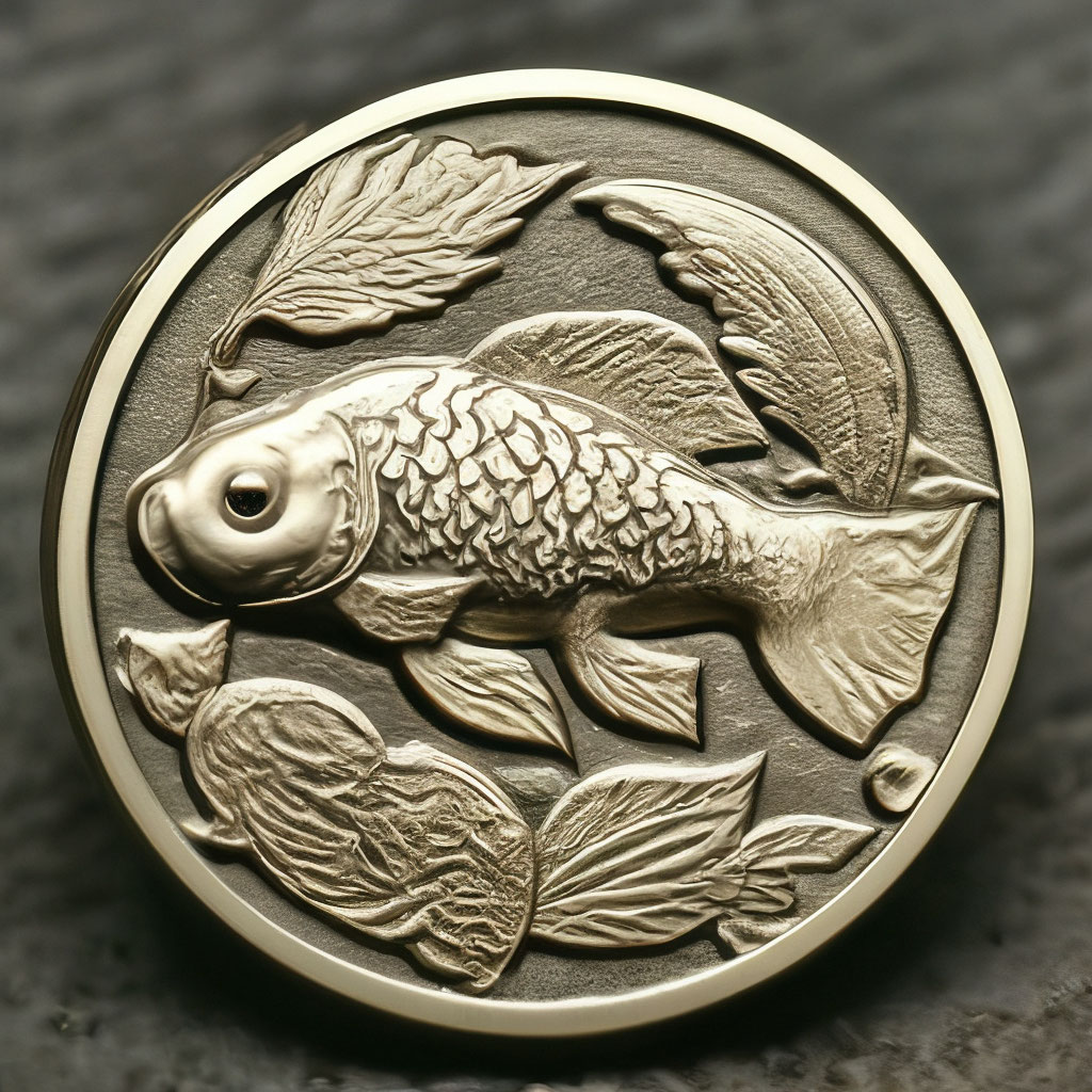 "Coins of the world 1 carp" — image created in Shedevrum