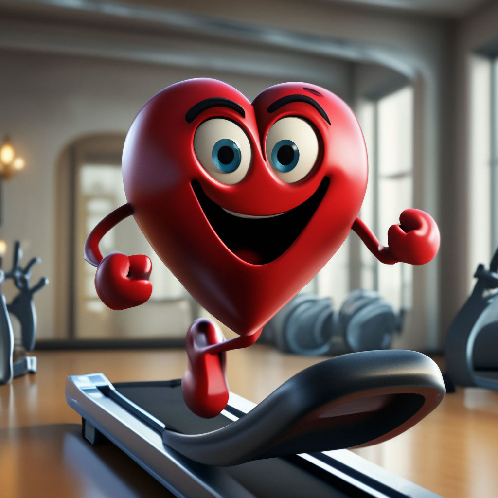 Healthy Heart Cartoon Running