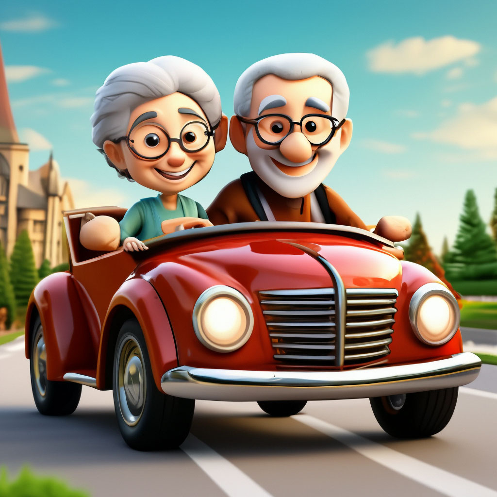 Grandma And Grandpa Cartoon