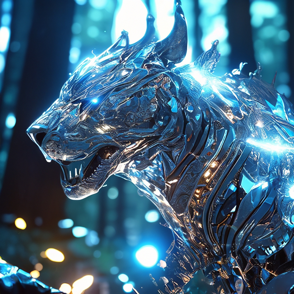 «Кристальный зверь, футуристический …» — картинка создана в Шедевруме