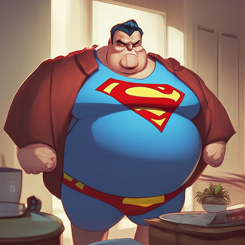 Caricatures Fat Superman