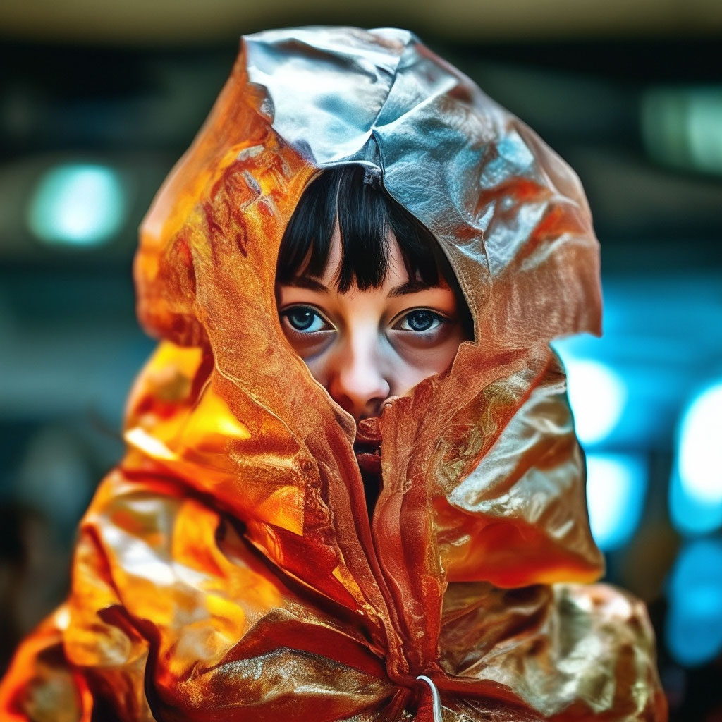 Woman With Bag Over Head