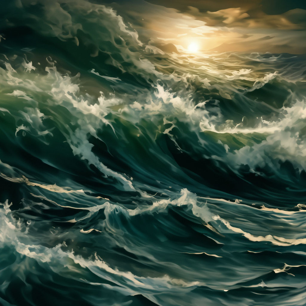 "Sea storm vector graphics" — image created in Shedevrum