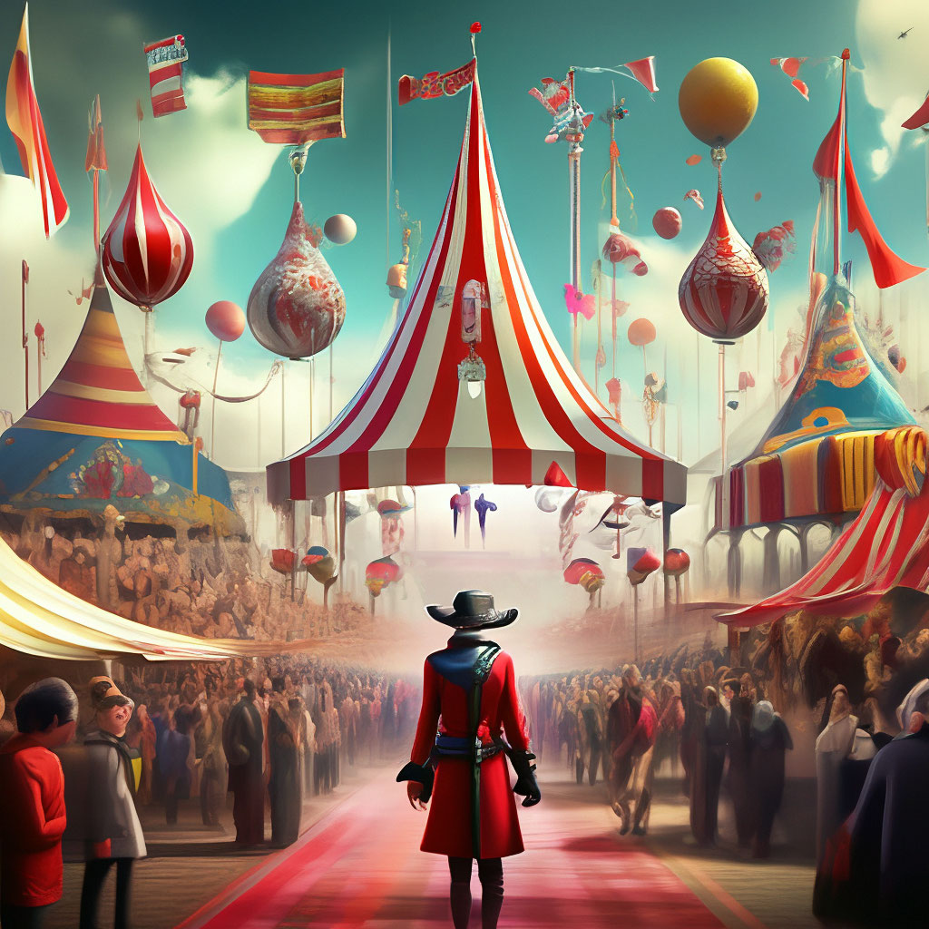 "Amazing digital circus remember" — image created in Shedevrum