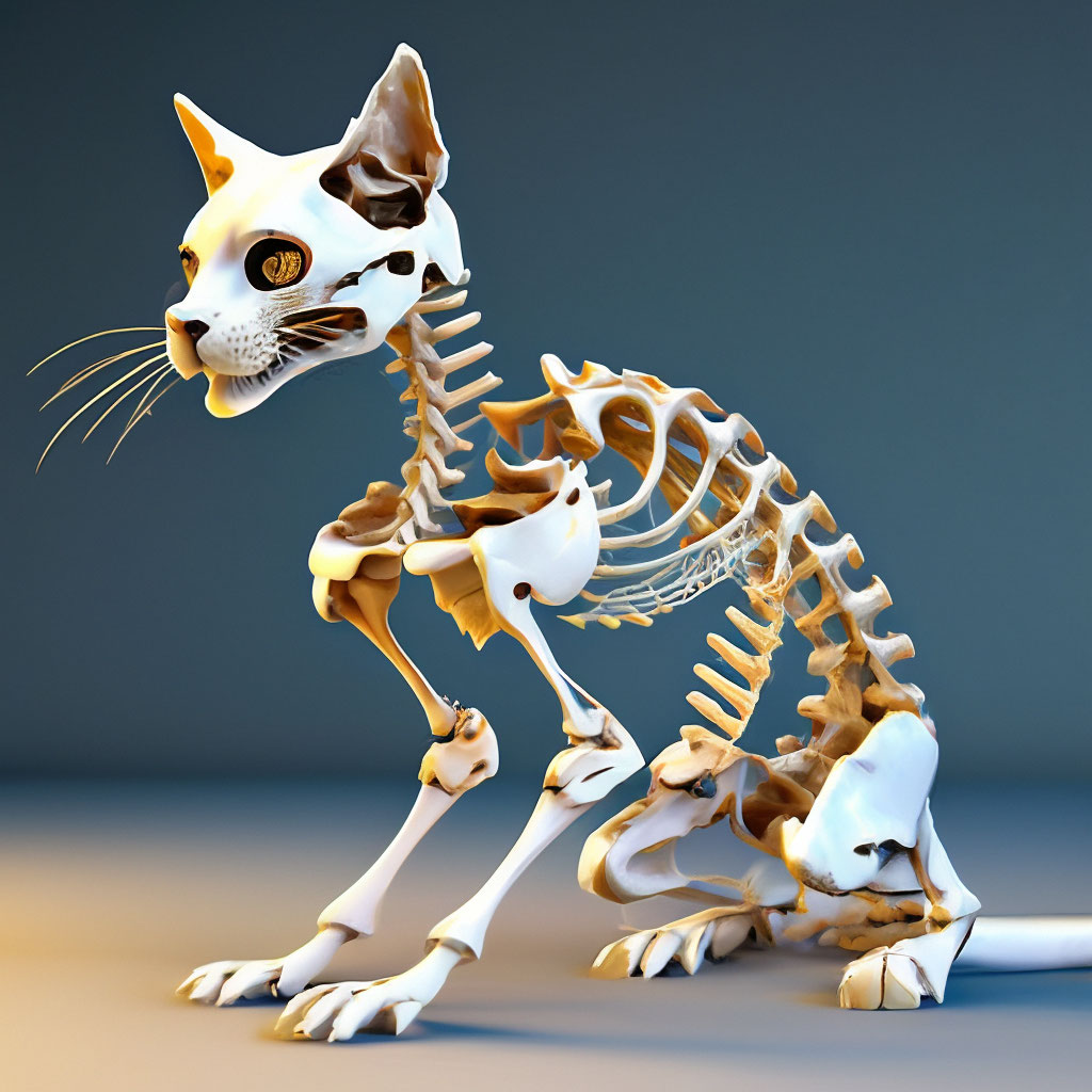 Cat Skeleton Sitting