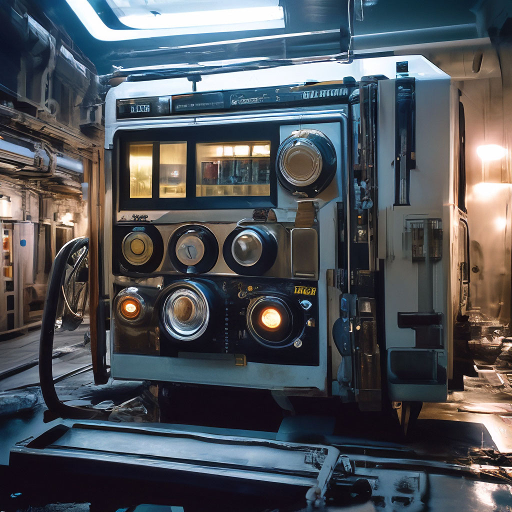 "Photo of the 16k20 machine in the …" — image created in Shedevrum