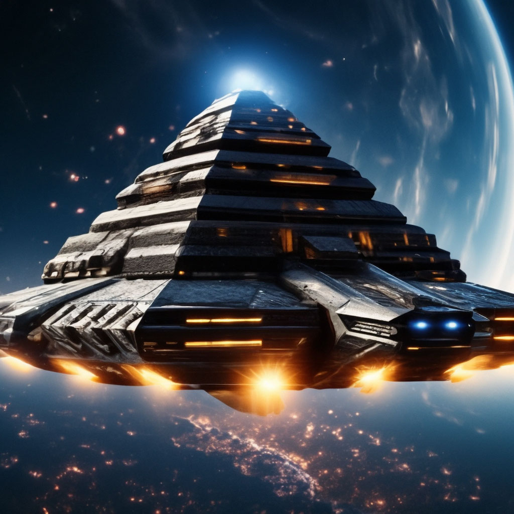 Stars Planets Pyramids Spaceships Space Themed Wedding Invitation