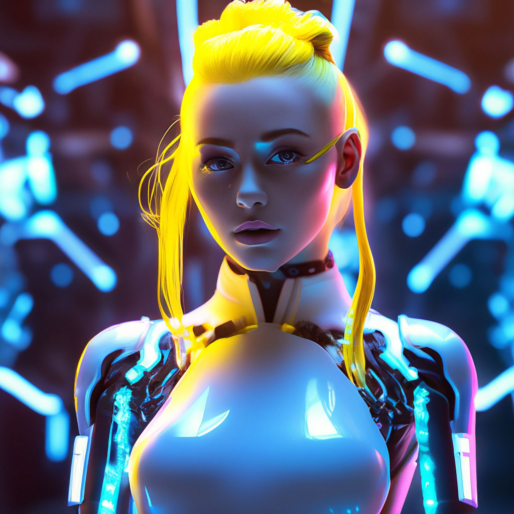 "Raw development of beautiful cyborg …" — image created in Shedevrum