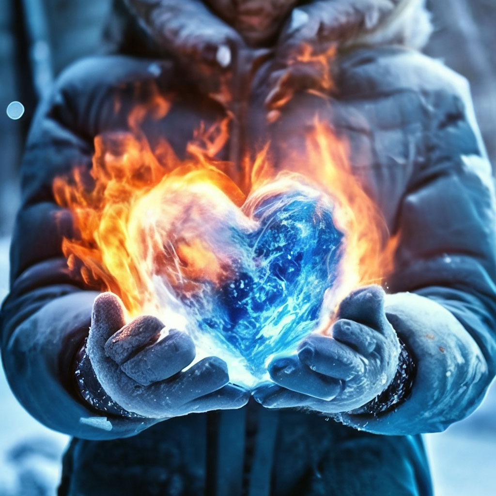 Fire And Ice Heart Gif