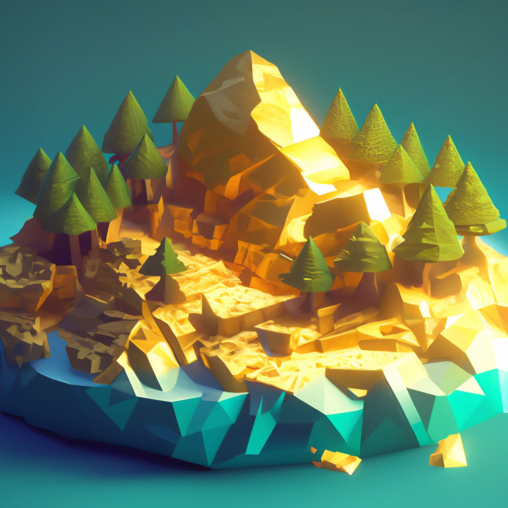"Isla de oro" — imagen creada en Shedevrum