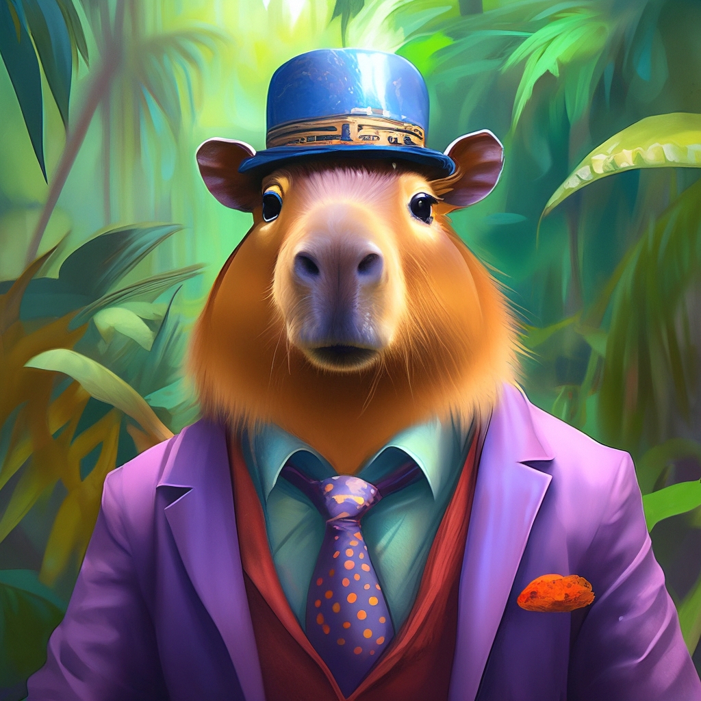 "Capybara man" — image created in Shedevrum
