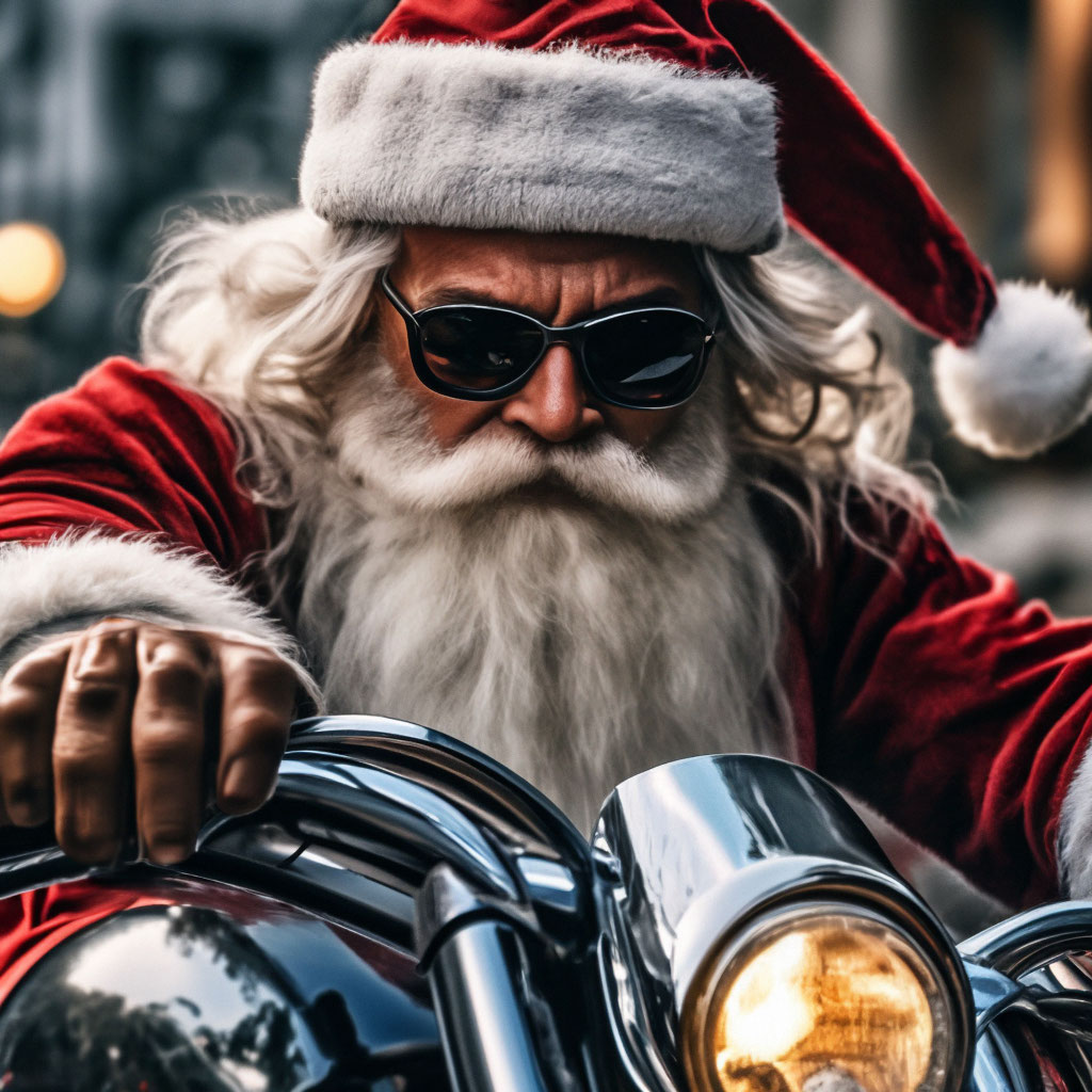 Santa On A Harley Davidson