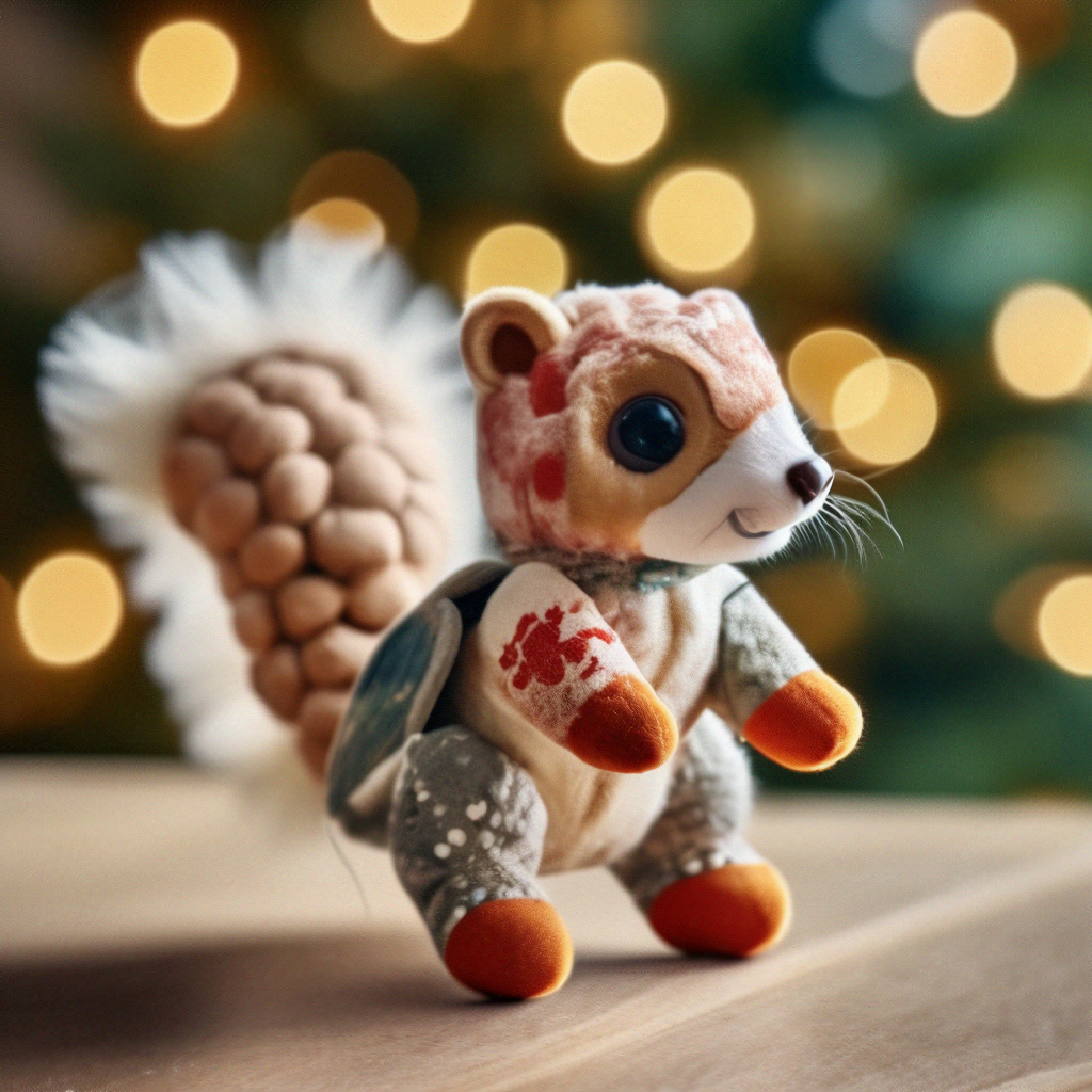 "Flying squirrel in flight. Fluffy tail. The membrane from the front ...