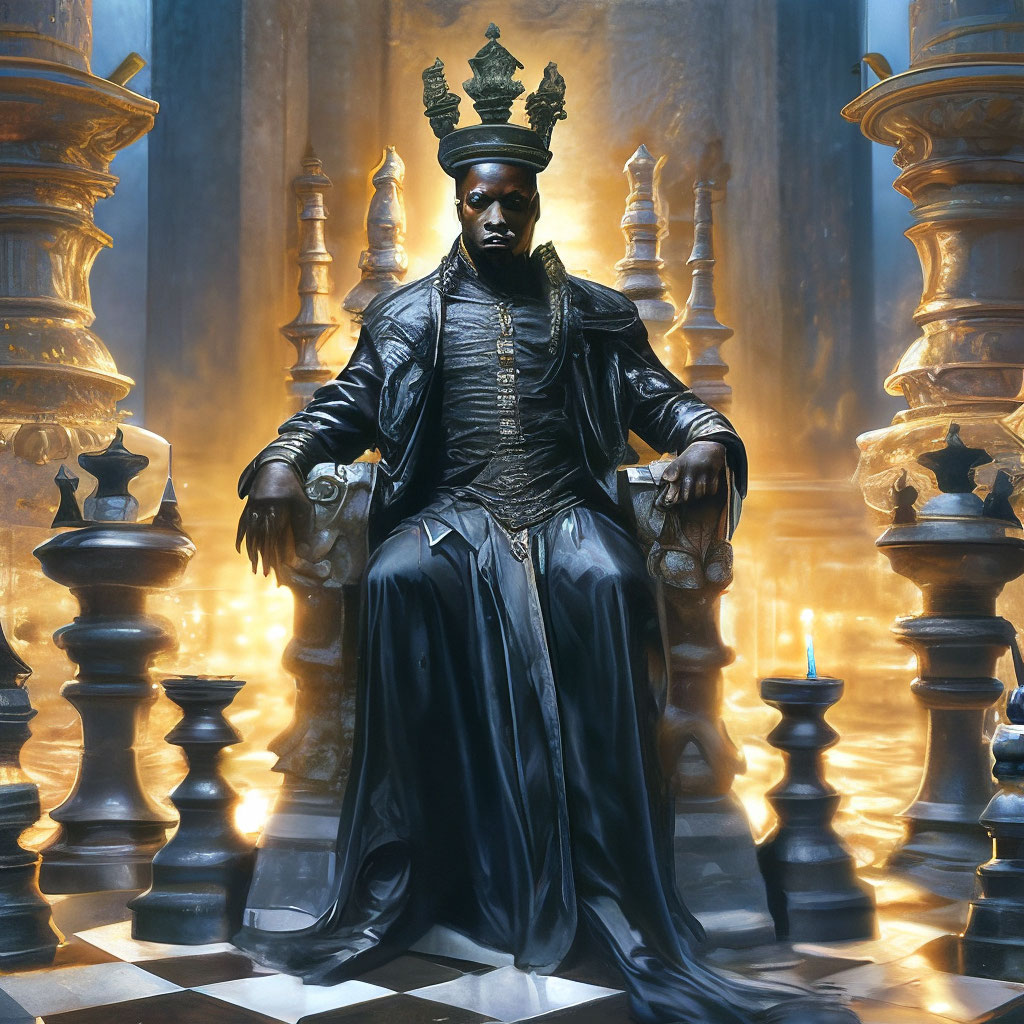 Black King Sitting On His Throne
