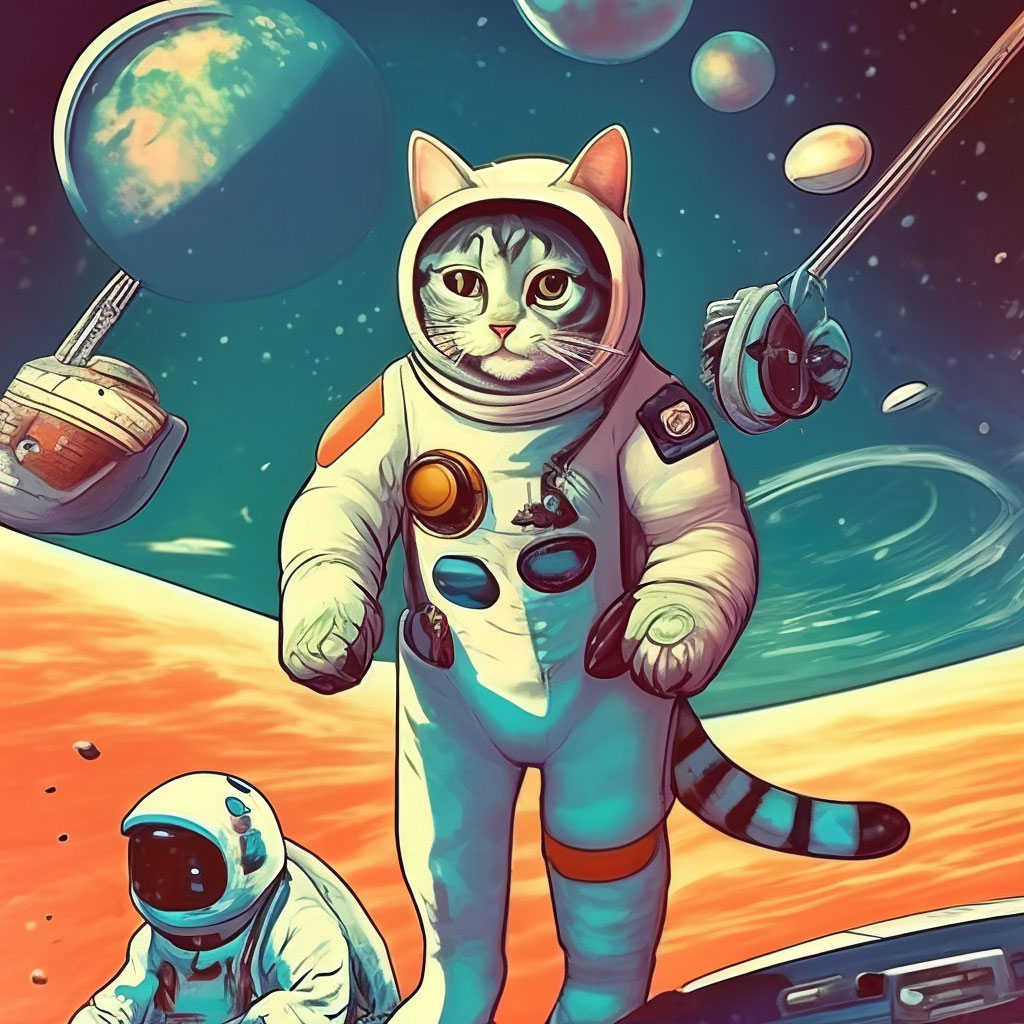 "A cat in space is unrealistic, a big planet, a spacesuit, a spaceship ...