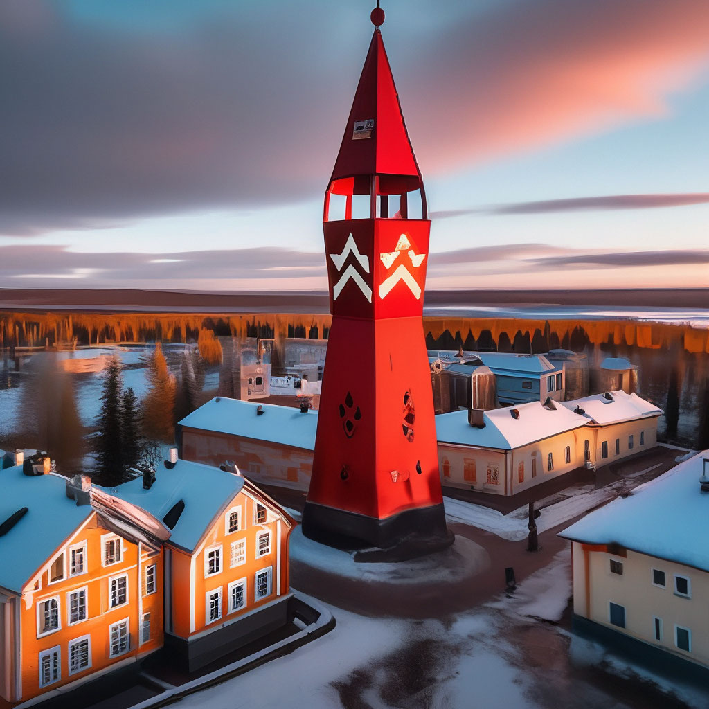 "A small northern town of Inta in the …" — image created in Shedevrum