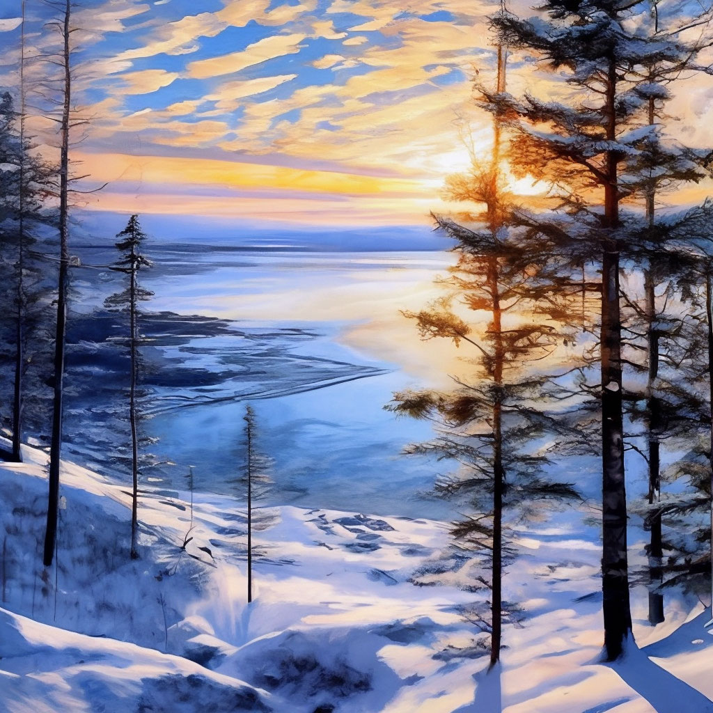 "Beautiful landscape, deep shadows, …" — image created in Shedevrum