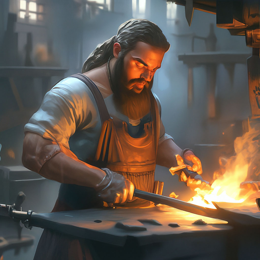 "Blacksmith" — image created in Shedevrum