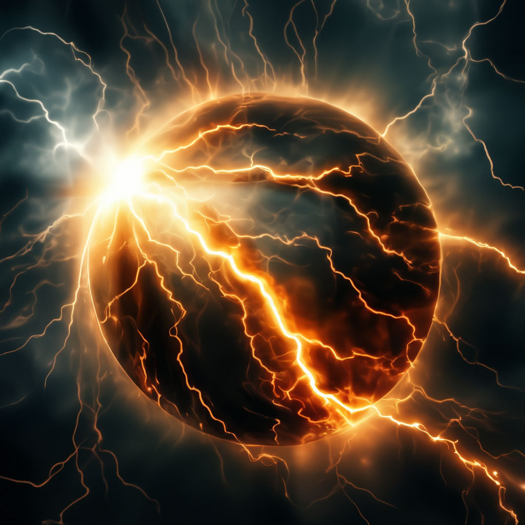 "Ball lightning" — image created in Shedevrum