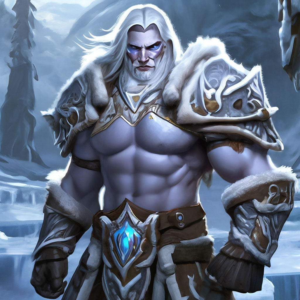 "Warcraft Bodybuilder Elf in the Icy Wasteland" — image created in ...