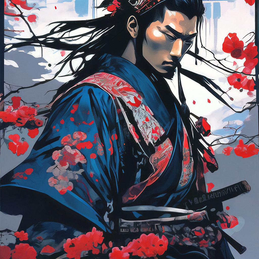 «Mystery samurai, hyper details, …» — картинка создана в Шедевруме