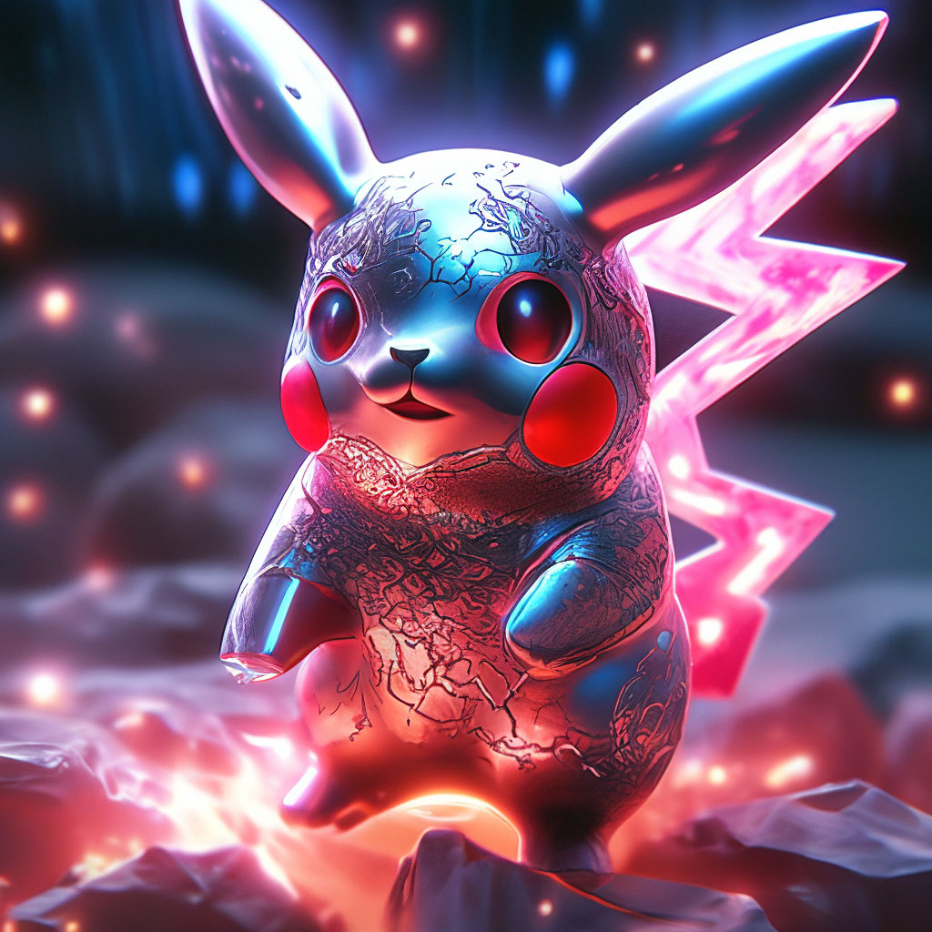 "Mystical spirit ghostly translucent filigree hematite pikachu, ruby ...