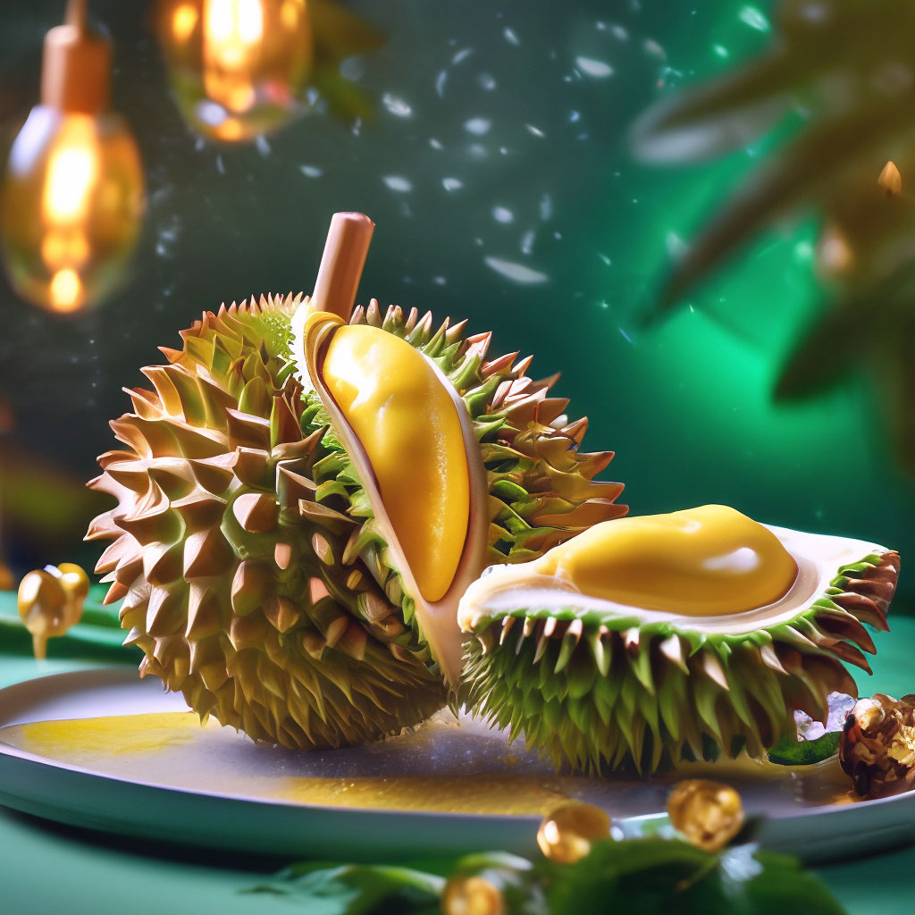 "@lyuvz🪷 durian in syrup, green gold powder, michelin haute cuisine ...