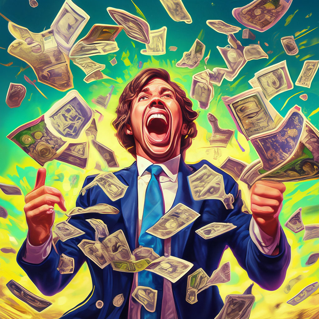 "Crazy money" — image created in Shedevrum