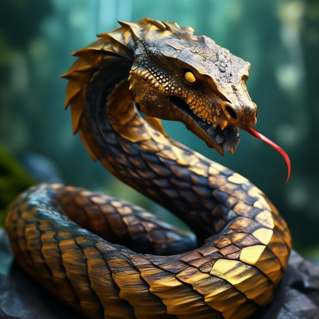 "Fantastic snake" — image created in Shedevrum