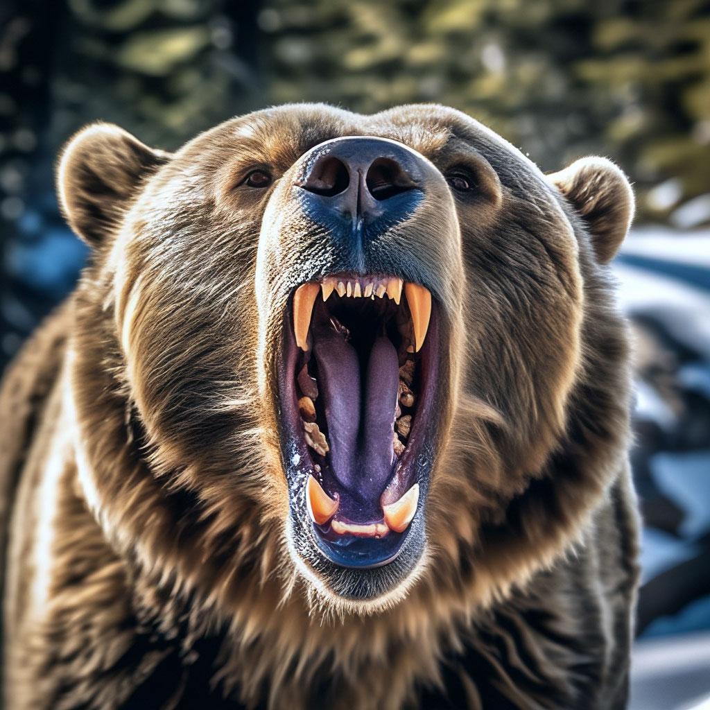 Grizzly Bears Roaring
